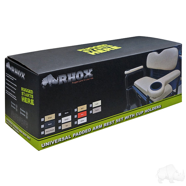 Arm Rest Set with Cup Holder, for Rear Seat Kits - Buff – Custom Carts